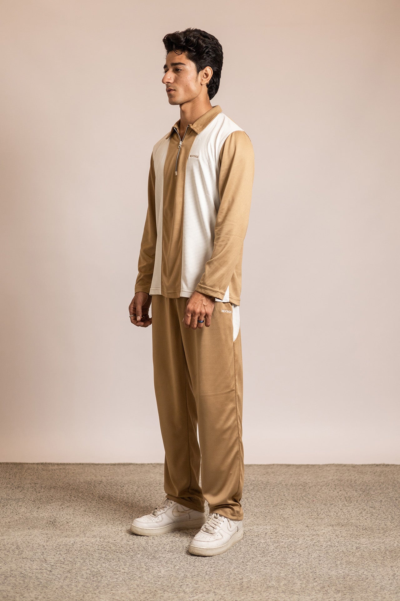 Nextage Sand Panel Half Zip Tracksuit - Nextage Summer Tracksuits For Men's