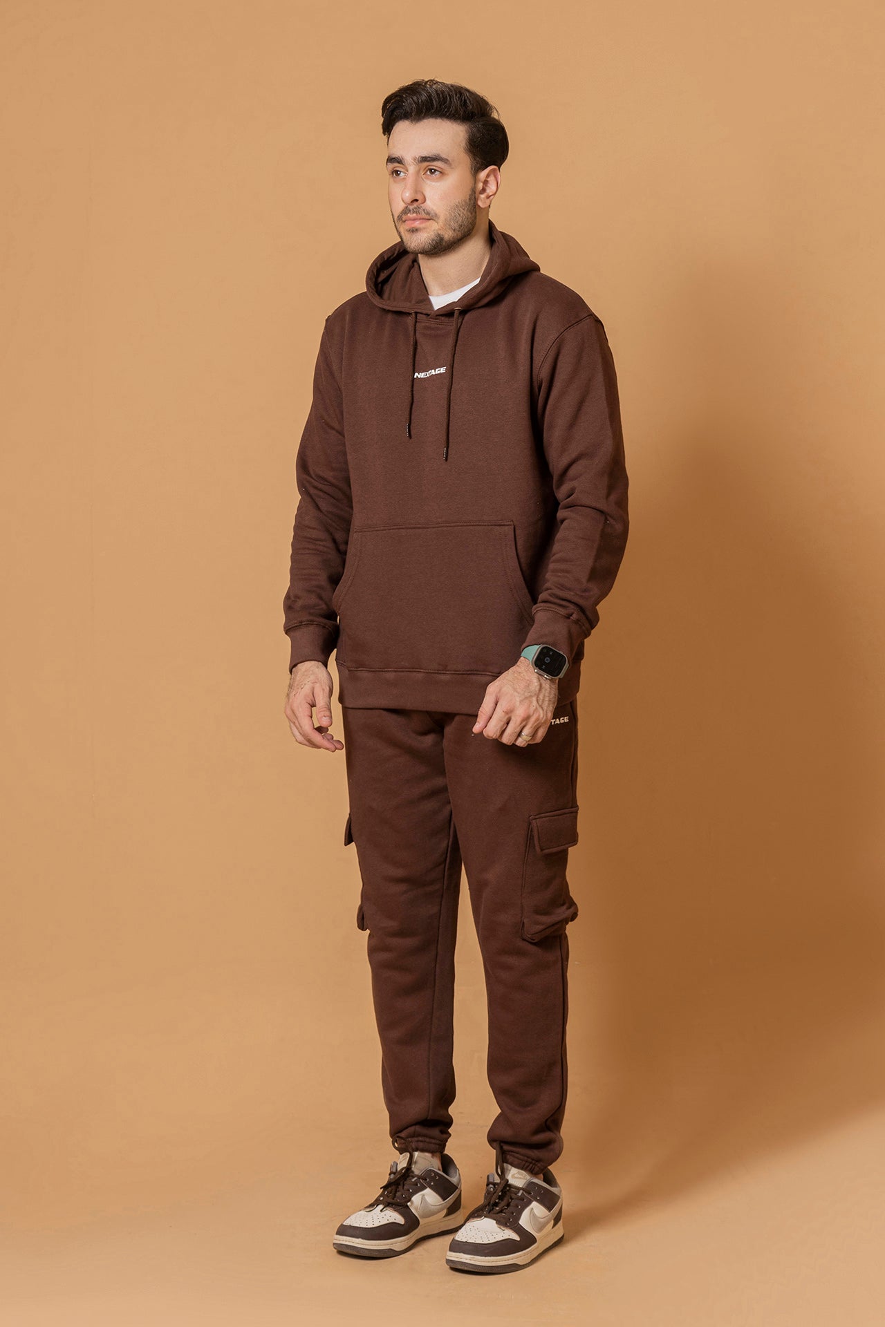 Chocolate Brown Hooded Cargo Tracksuit - Best Selling Tracksuit ...