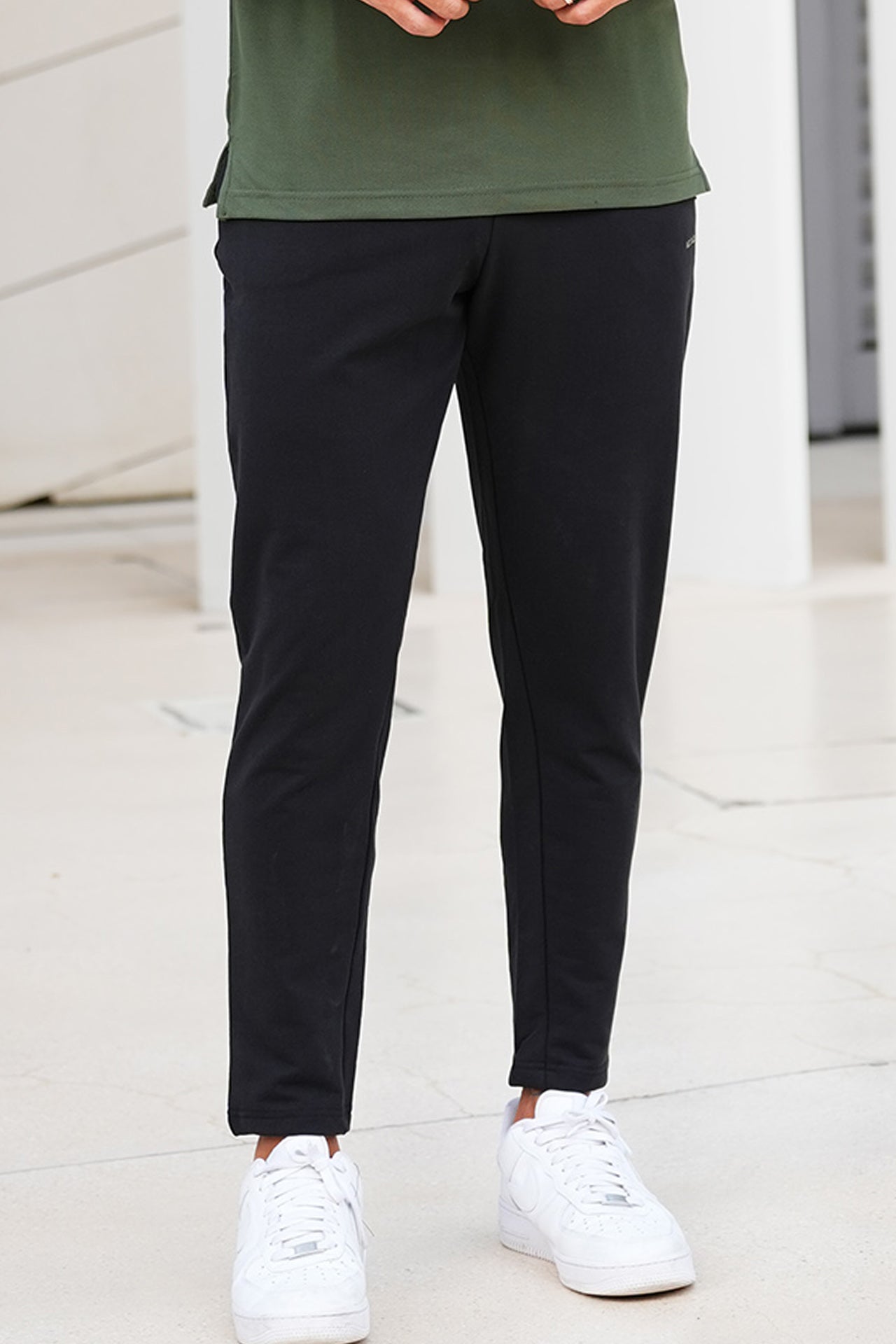 Nextage Black Side Zips Cotton Ultra Stretch Trouser – Men Black Trouser