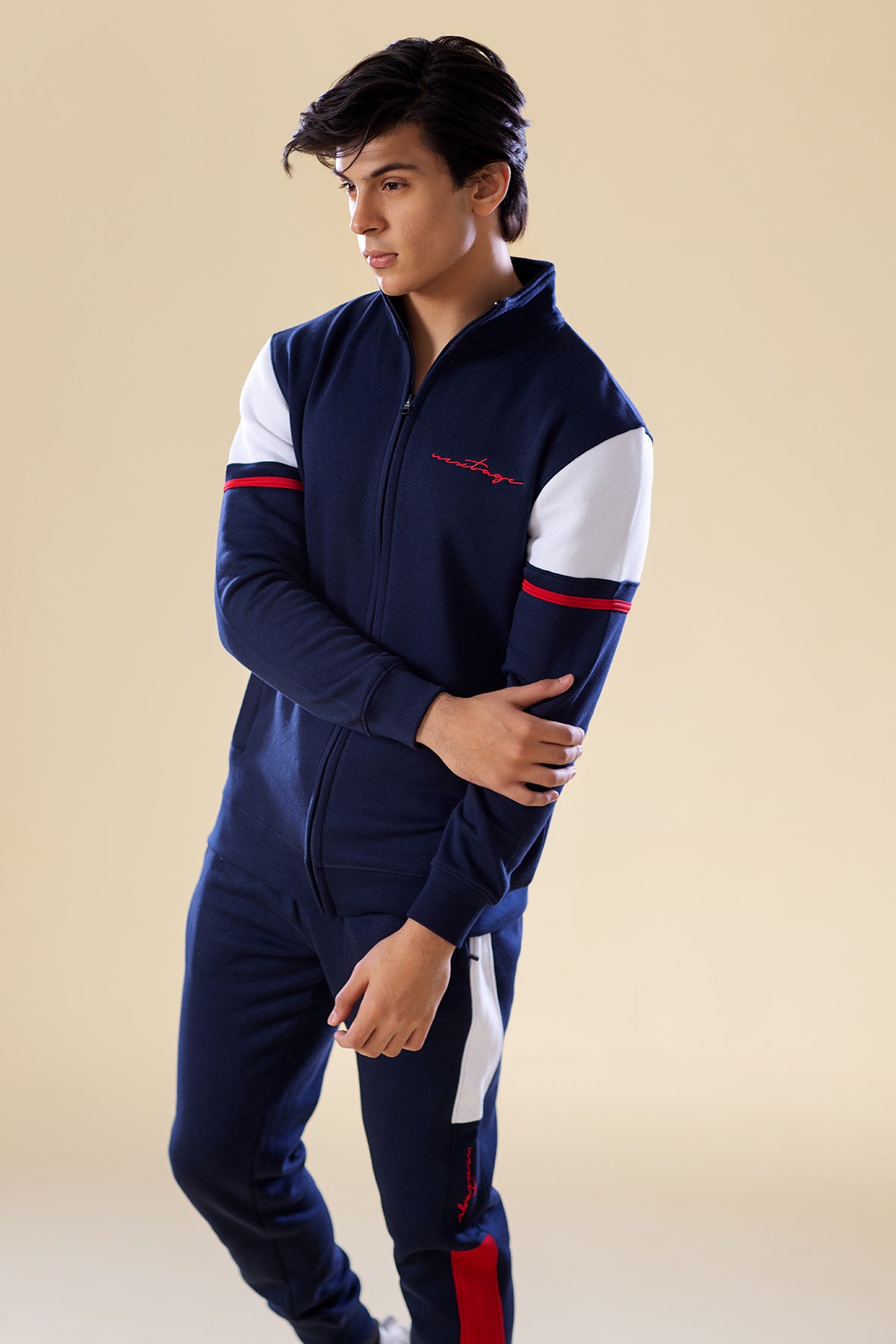 Nextage Essentials Navy Blue Winter Tracksuit - Winter Track Suit For Men