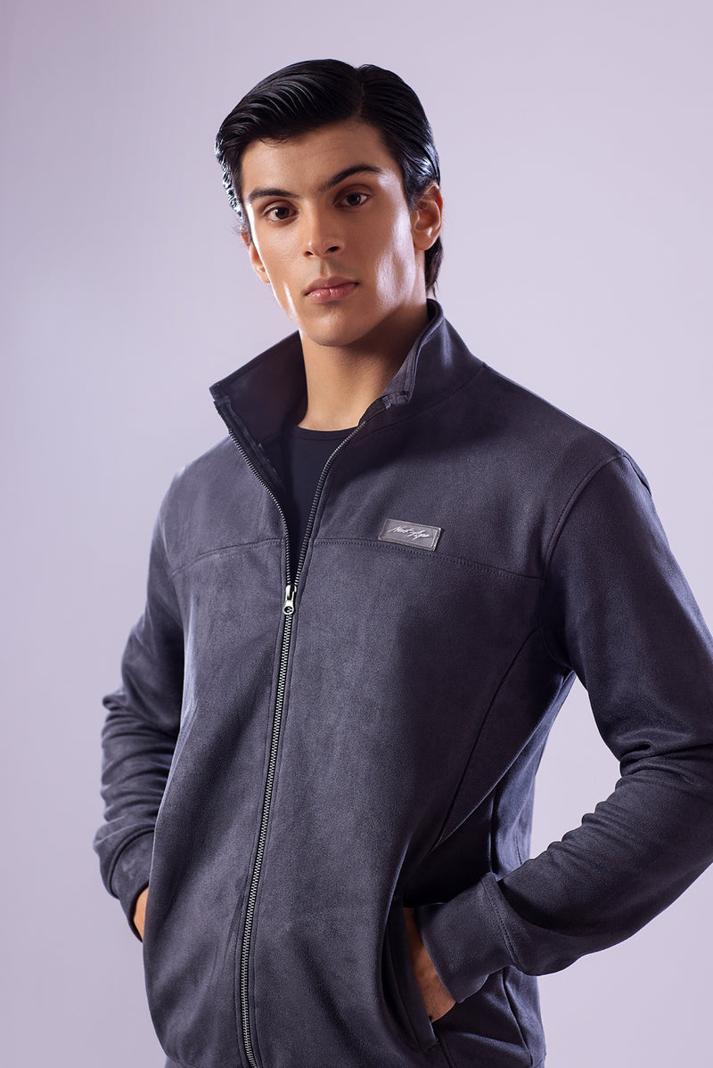Nextage Grey Suede Upper Jacket - Buy Online Mens Jackets in Pakistan