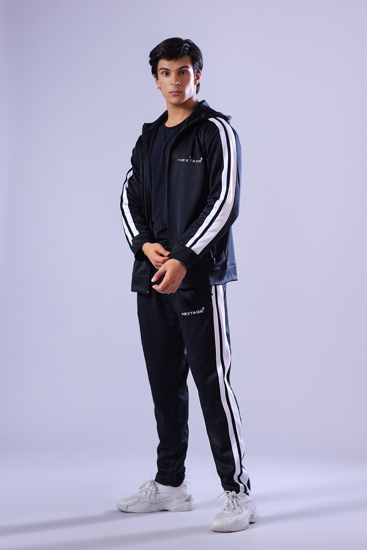 Nextage: Black Hoodie Ultimate Winter Tracksuit - Black Hoodied Track suit