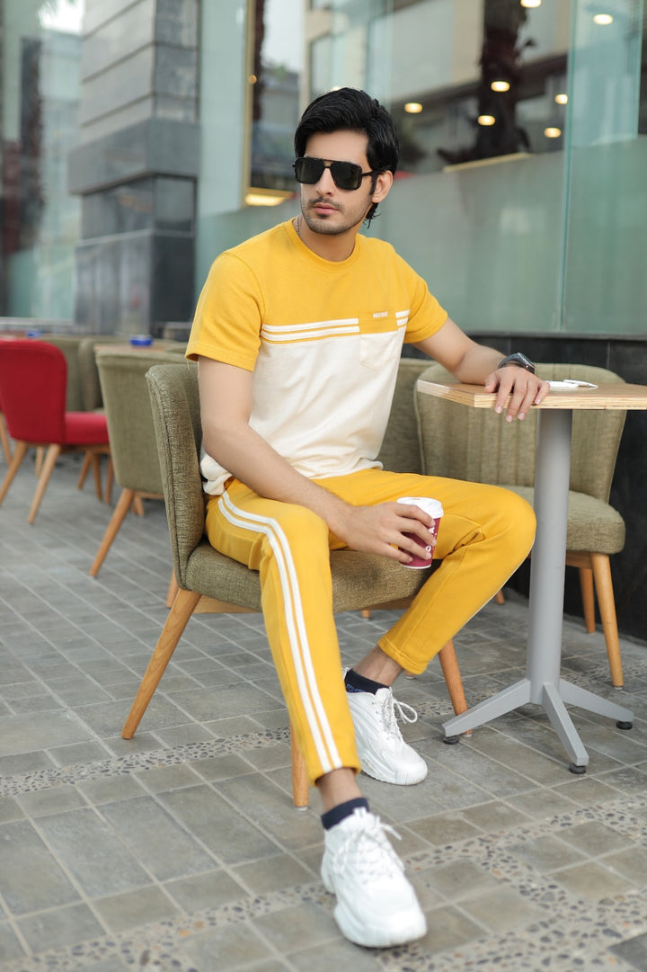 Nextage Mustard Yellow Tracksuit Set - Men's Track Suit - Summer ...