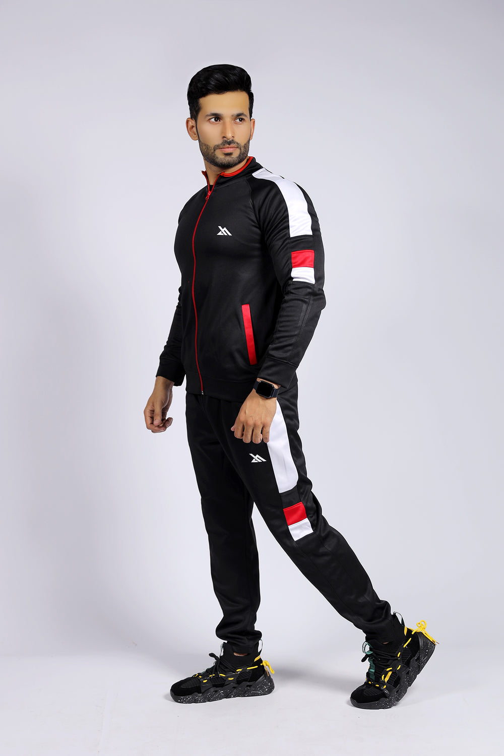 Black Reglan Slogan Tracksuit - Men's Black Tracksuits - Tracksuit For Men