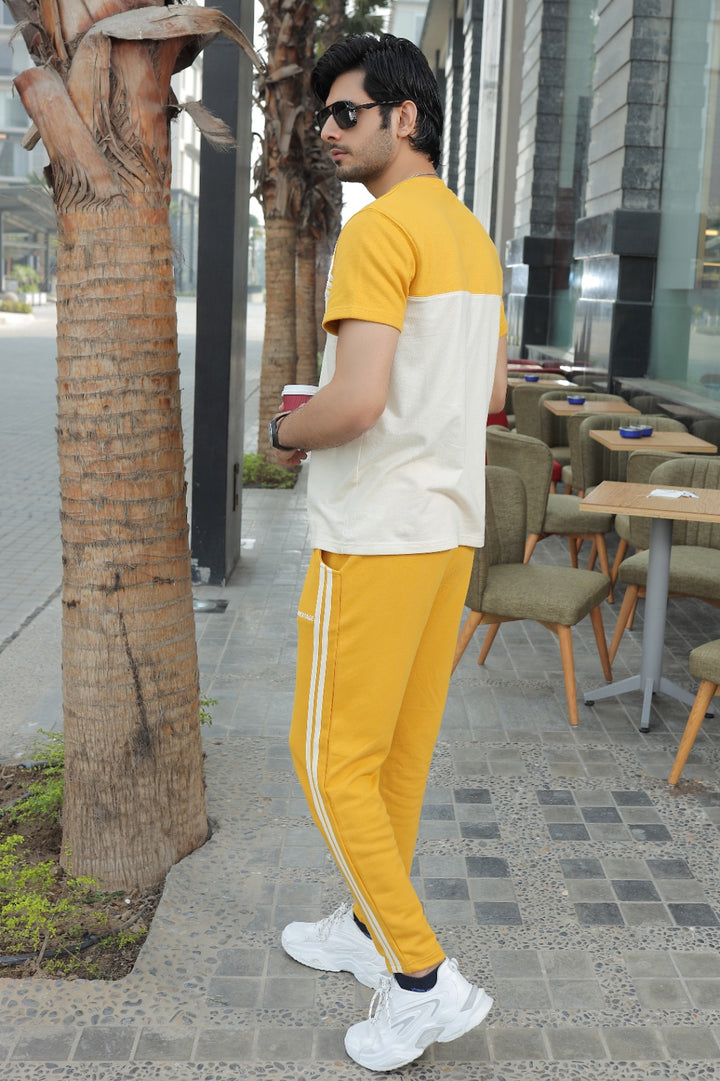 Nextage Mustard Yellow Tracksuit Set - Men's Track Suit - Summer ...