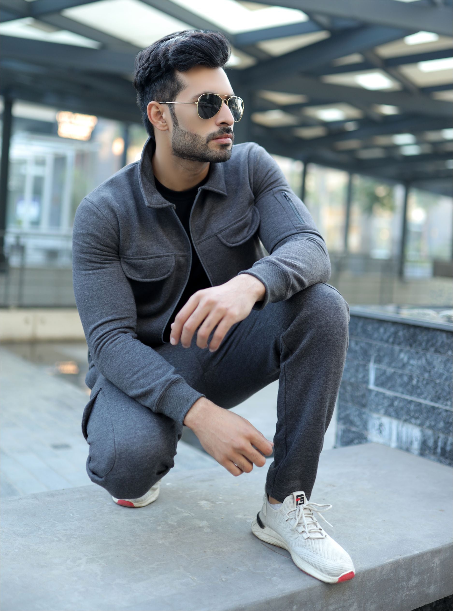 CHARCOAL CARGO TRACKSUIT - Online Men's Tracksuit's- Winter Tracksuit ...